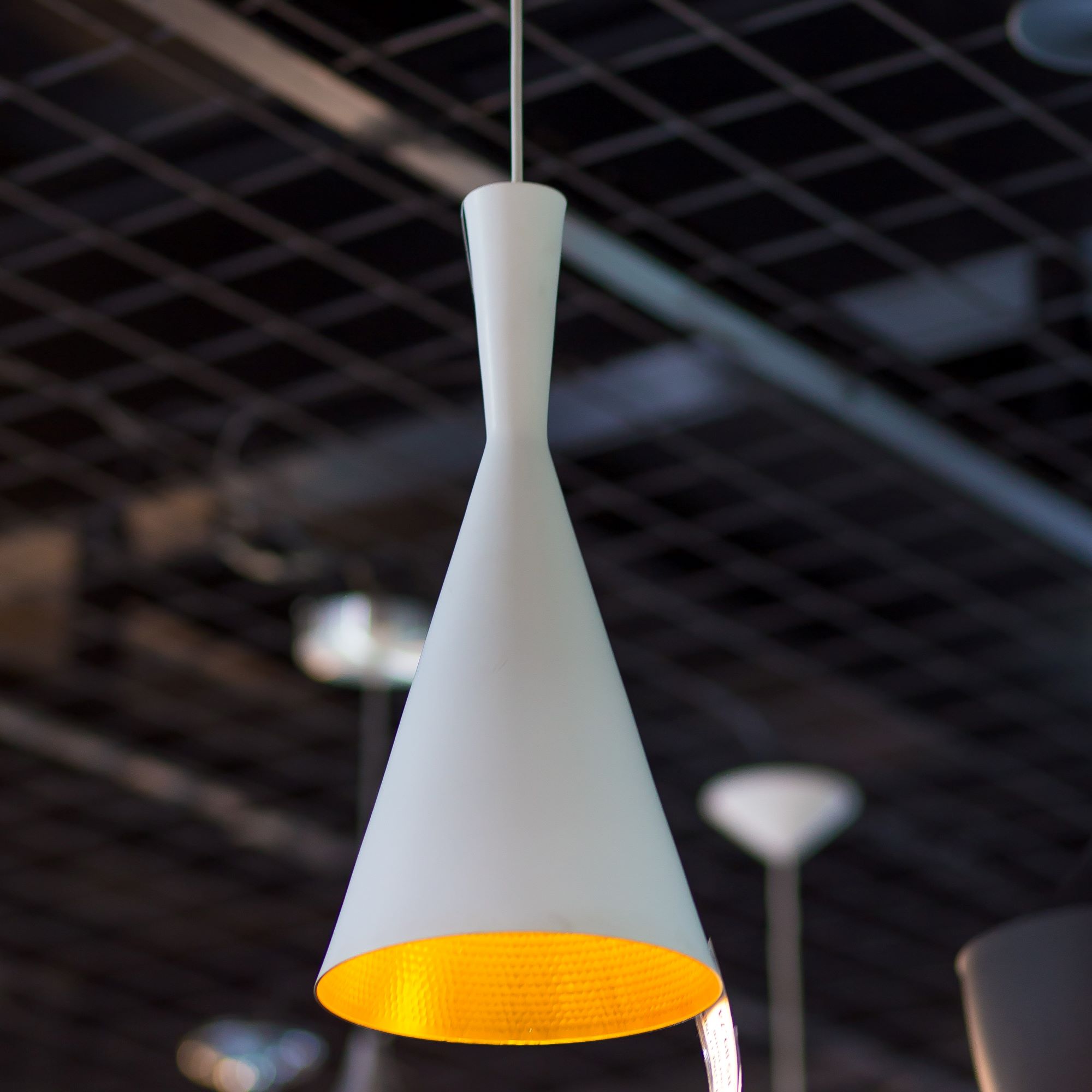 Pendente Alum.Cone Chines 1xe-27 bc c/int dour | Eletromariana